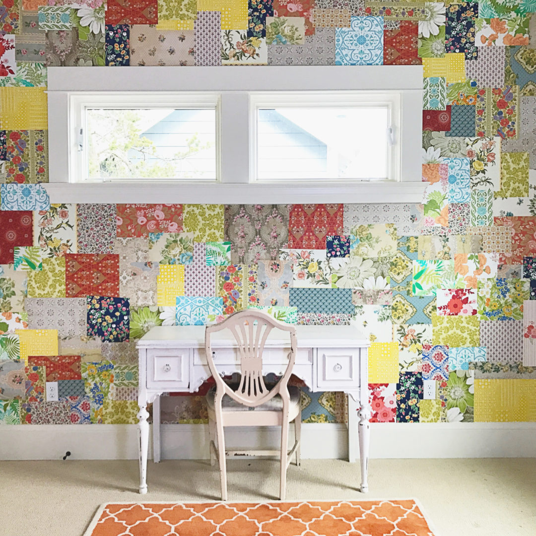How to make a patchwork wallpaper wall - Kelly Rae Roberts