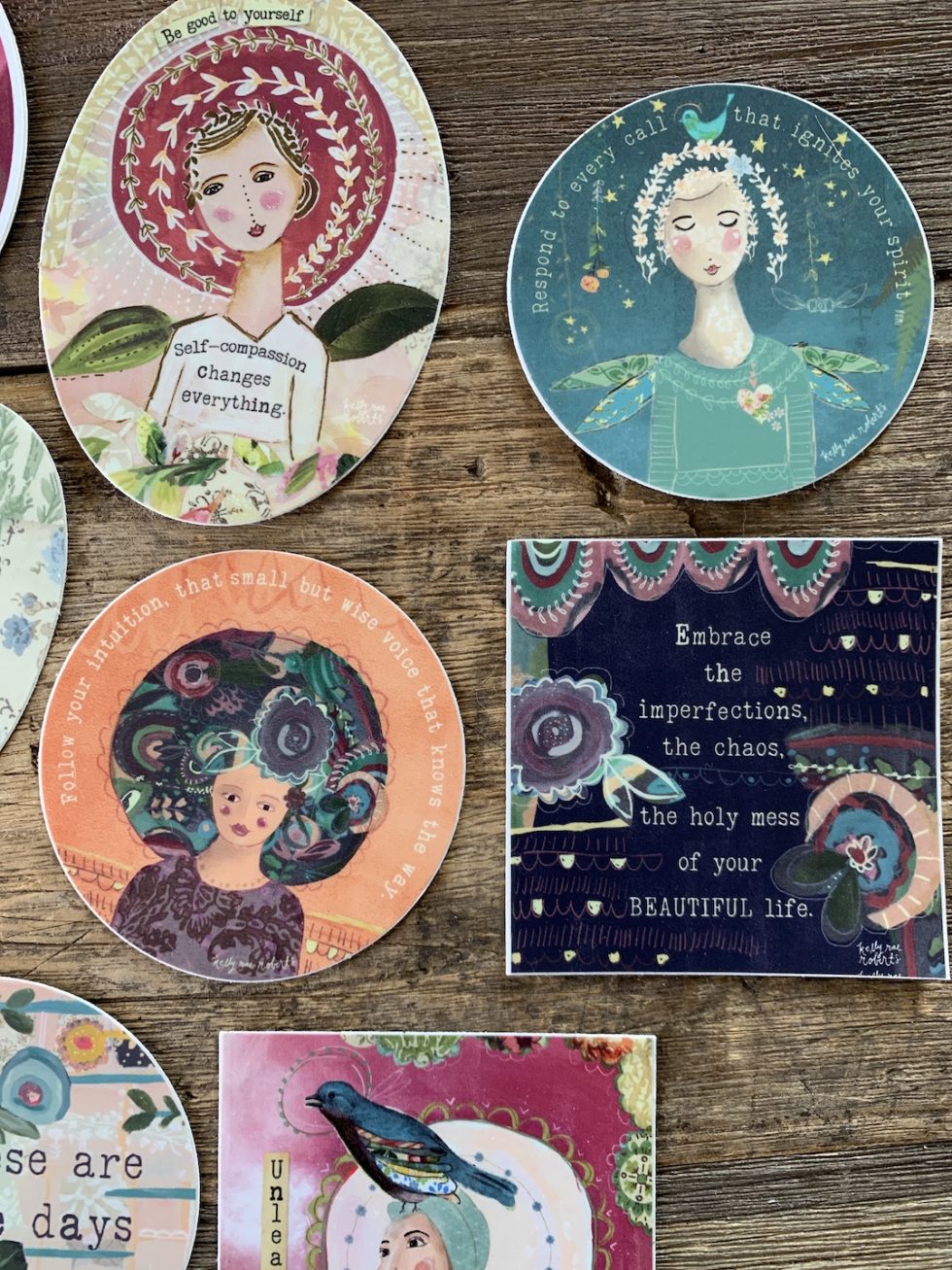 A whole new batch of stickers! - Kelly Rae Roberts